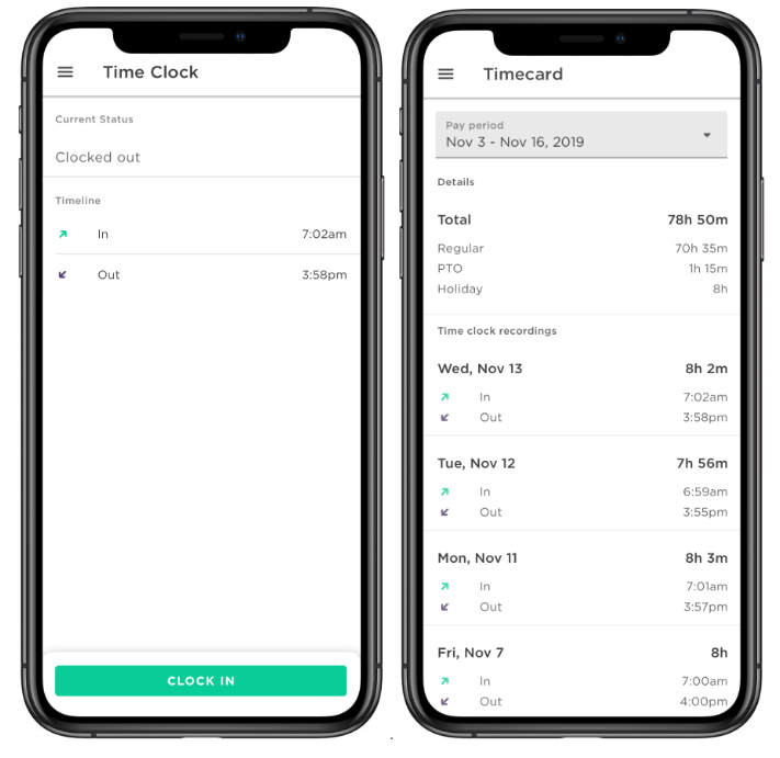 Timeclock and Timecard