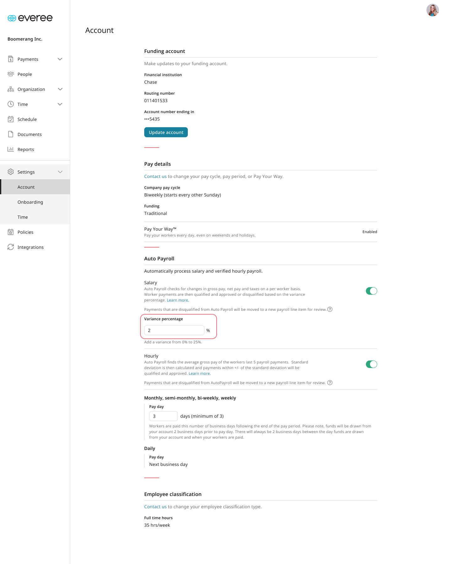 How to configure Auto Payroll