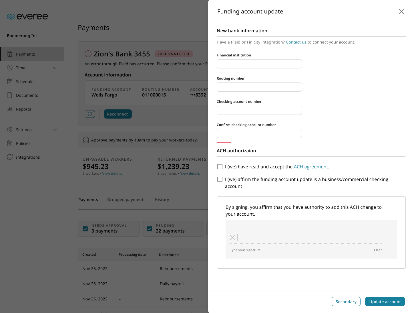 Understanding funding account connection