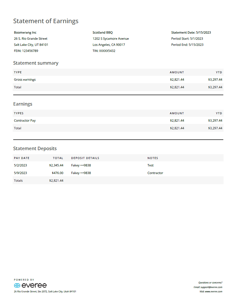 Pay Stub